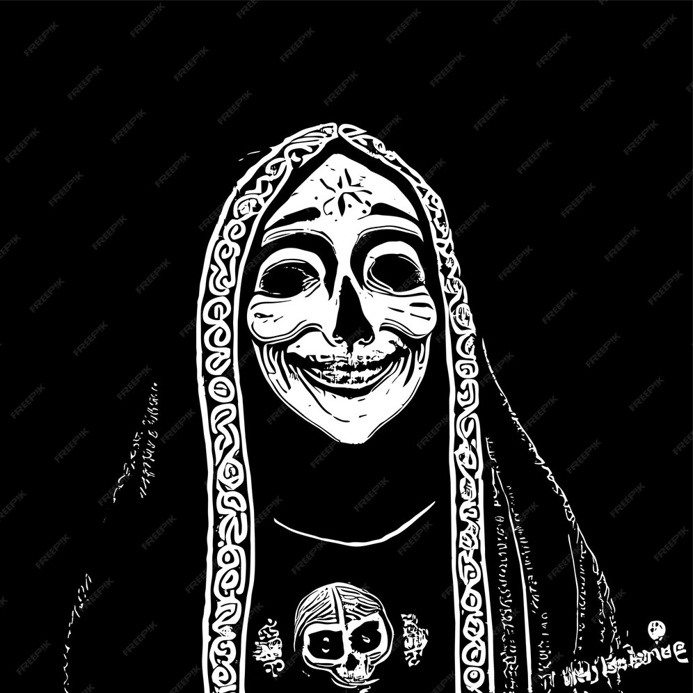 Premium Vector Day Of The Dead Girl Sugar Skull Hand Drawn Cartoon