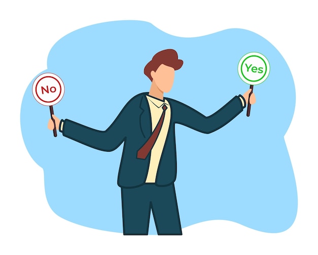 Premium Vector | Decision making illustration choose yes or no ... Premium Vector | Decision making illustration choose yes or no ...