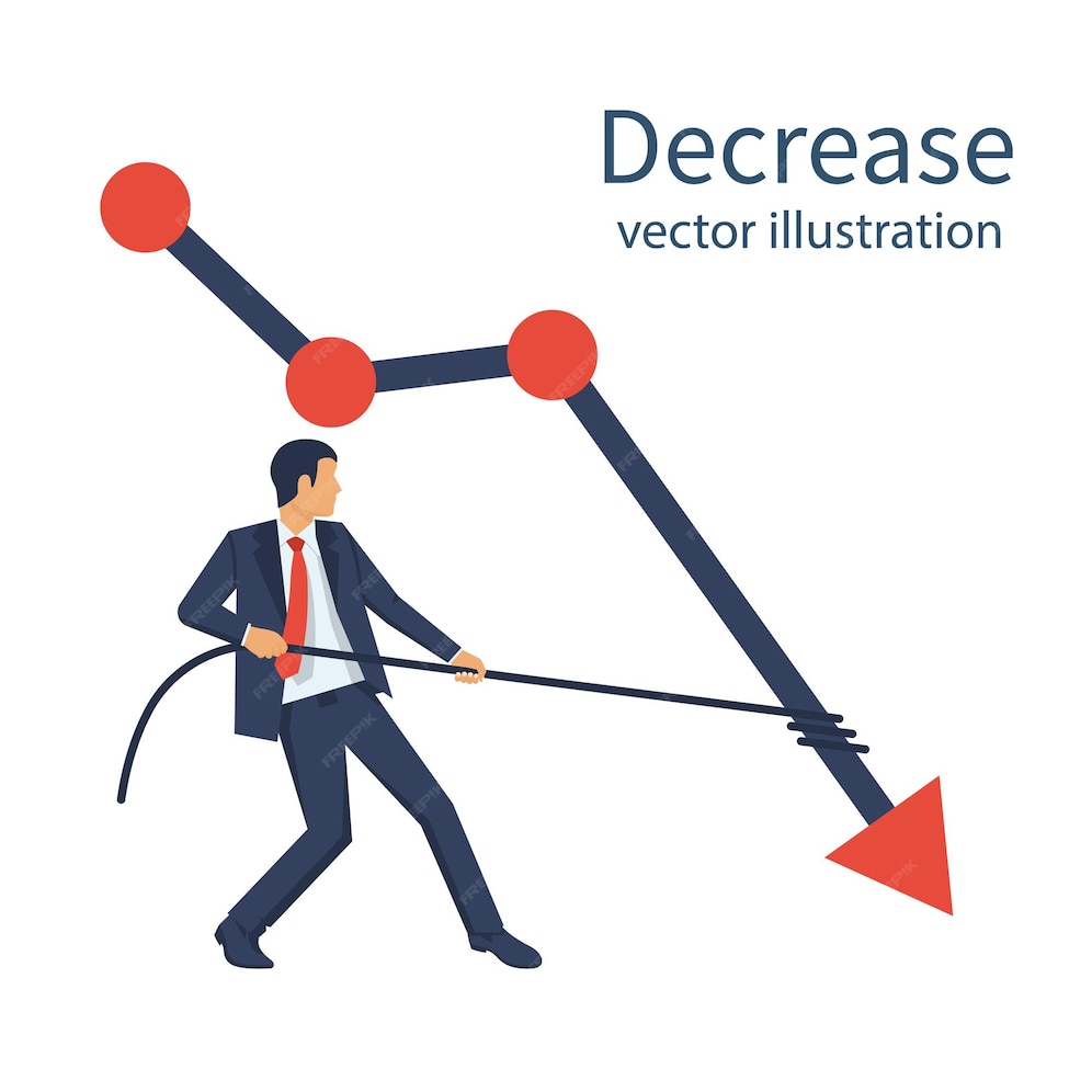 Premium Vector | Decrease graph vector