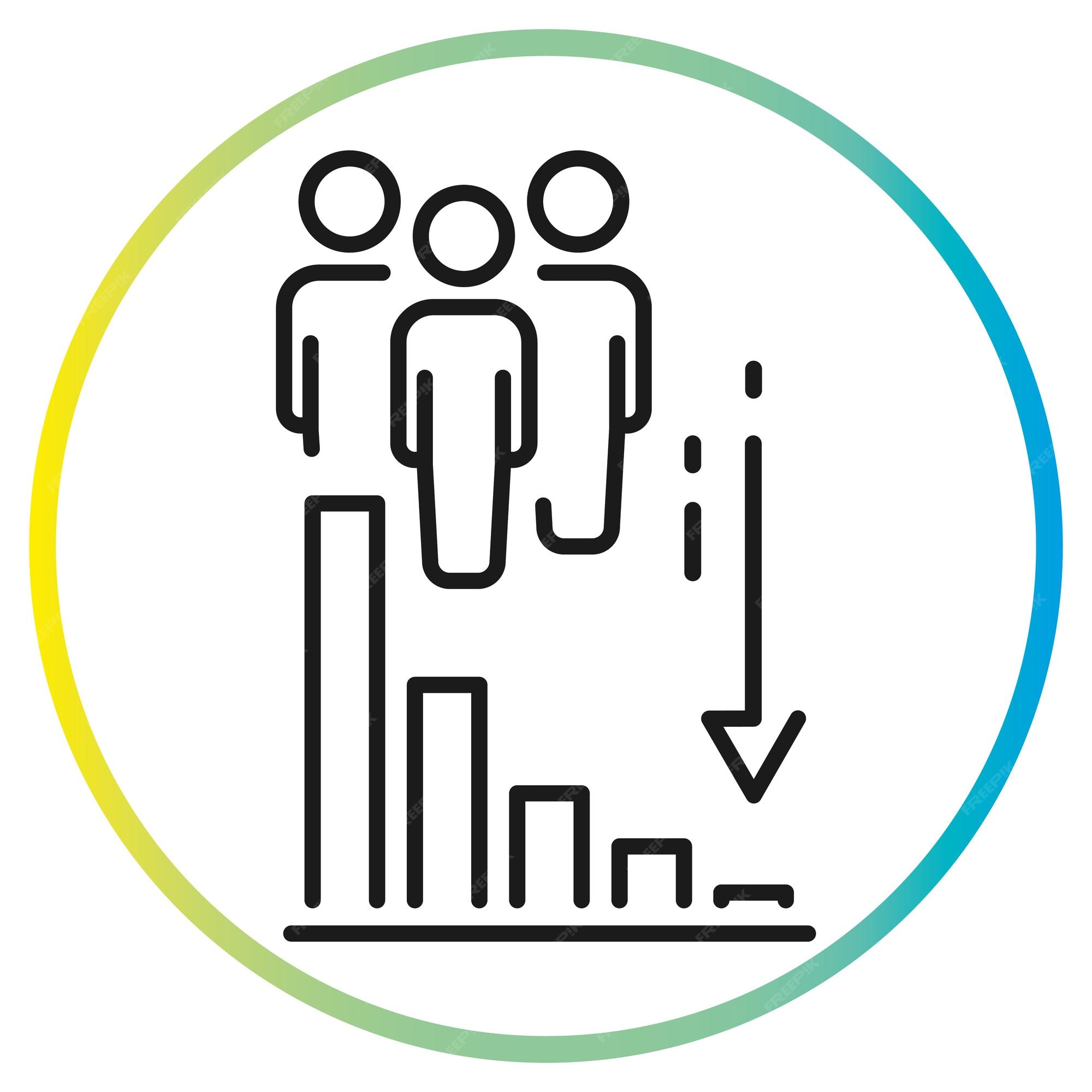 Premium Vector | Decrease population icon