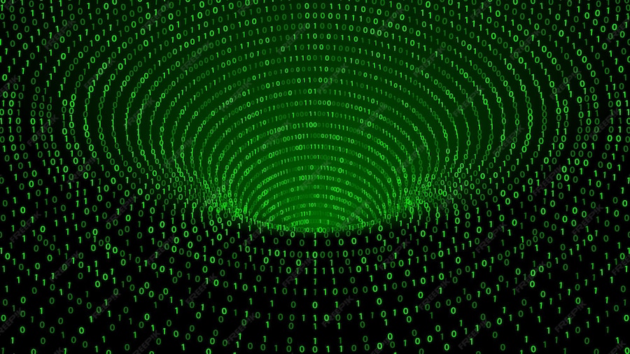 Premium Vector | Deep data vortex. funnel with binary data matrix ...