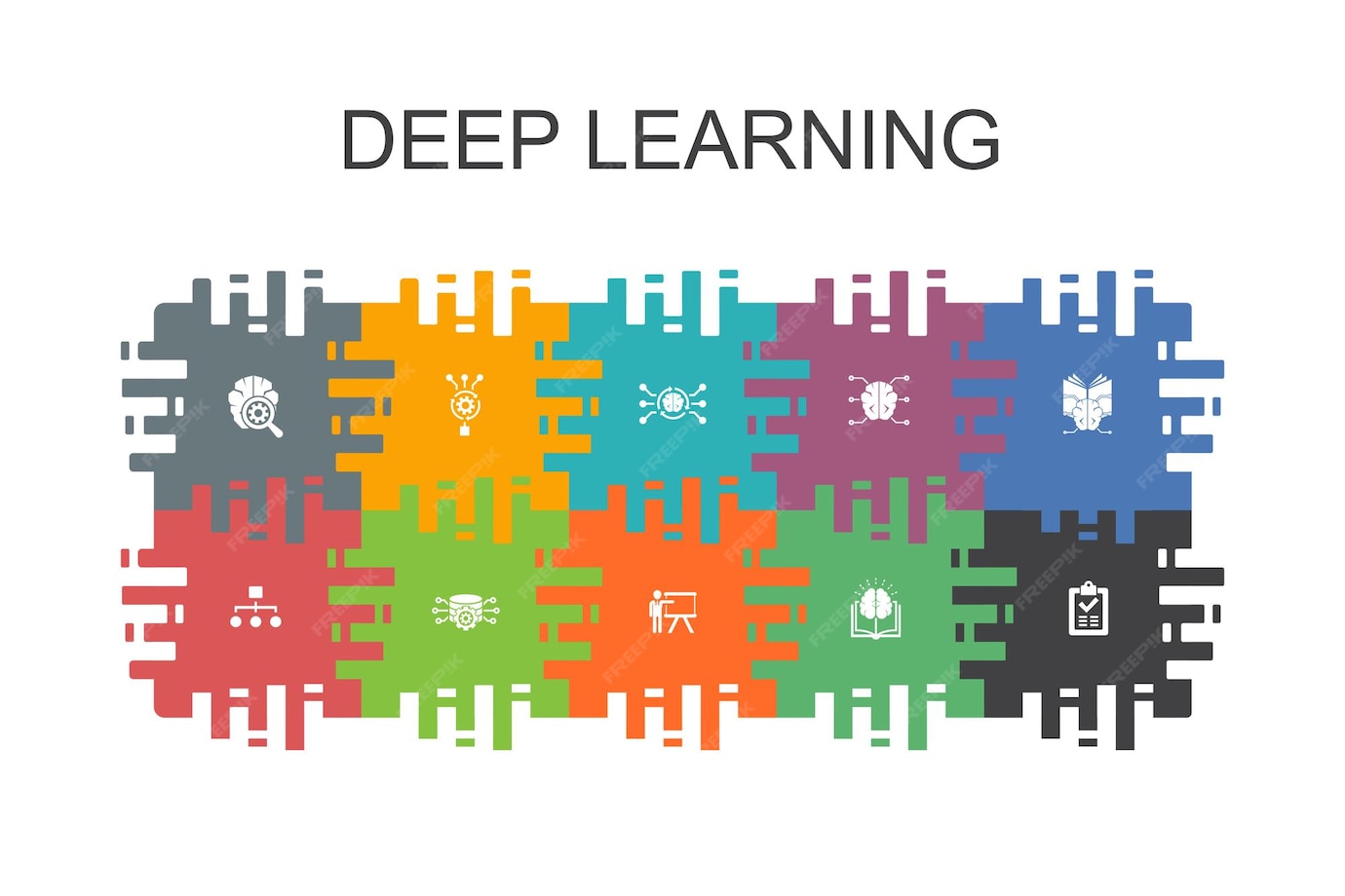 Premium Vector Deep Learning Cartoon Template With Flat Elements Contains Such Icons As 