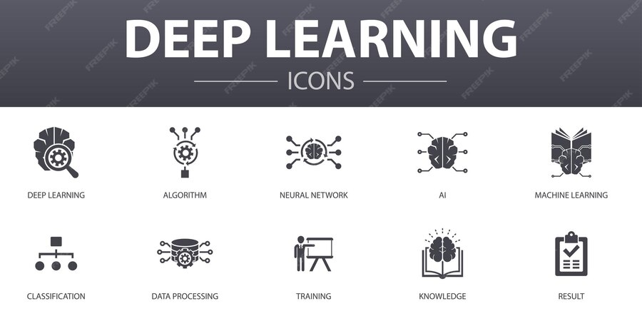 Premium Vector | Deep learning simple concept icons set. Contains such ...