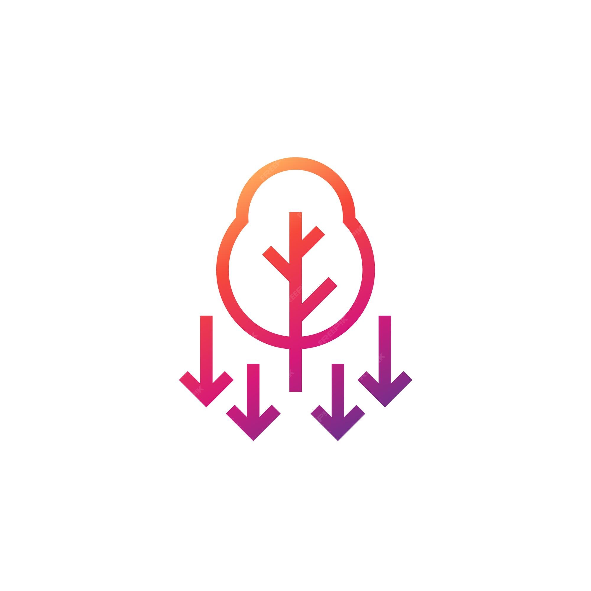 Premium Vector | Deforestation icon decrease in forest areas