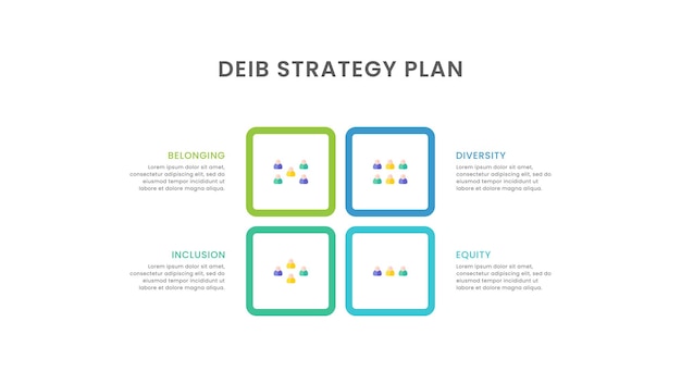 Premium Vector | DEIB strategy plan infographic template design Premium Vector | DEIB strategy plan infographic template design