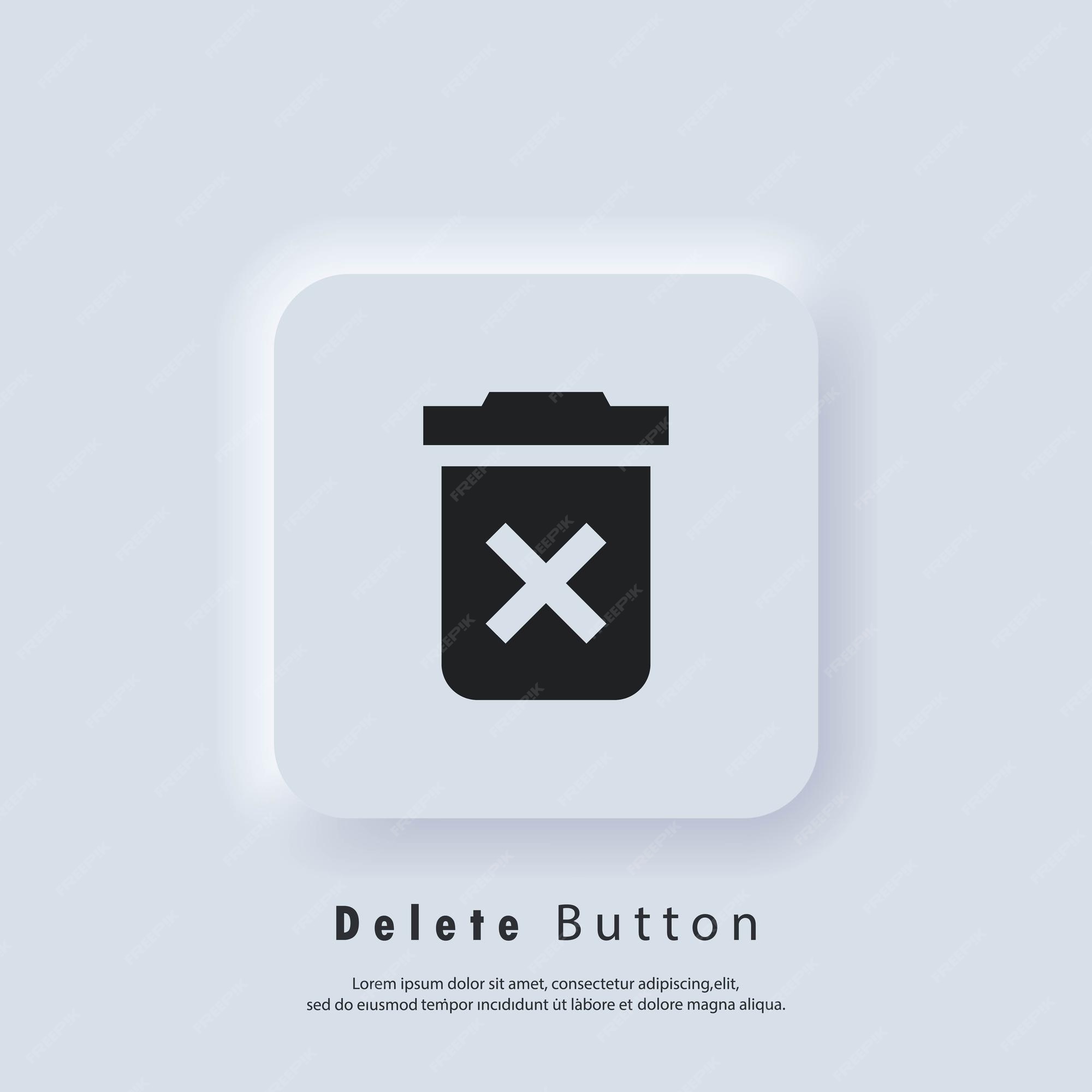 Premium Vector | Delete button icon. Trash can icon. Rubbish basket ...