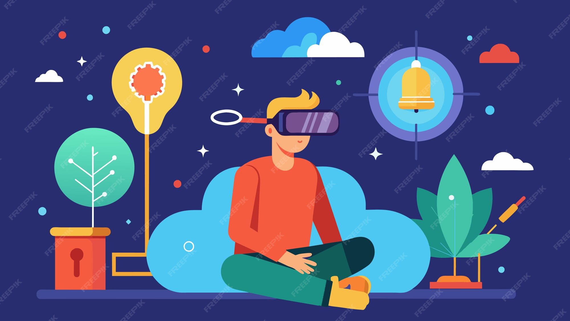A depiction of virtual reality and ketamine therapy unlocking the power ... A depiction of virtual reality and ketamine therapy unlocking the power ...