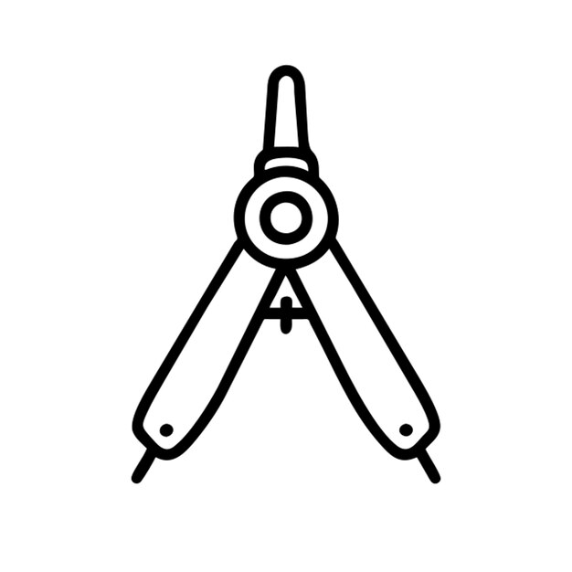 Premium Vector Desgin Architectural Compass And Ruller Icon Outline