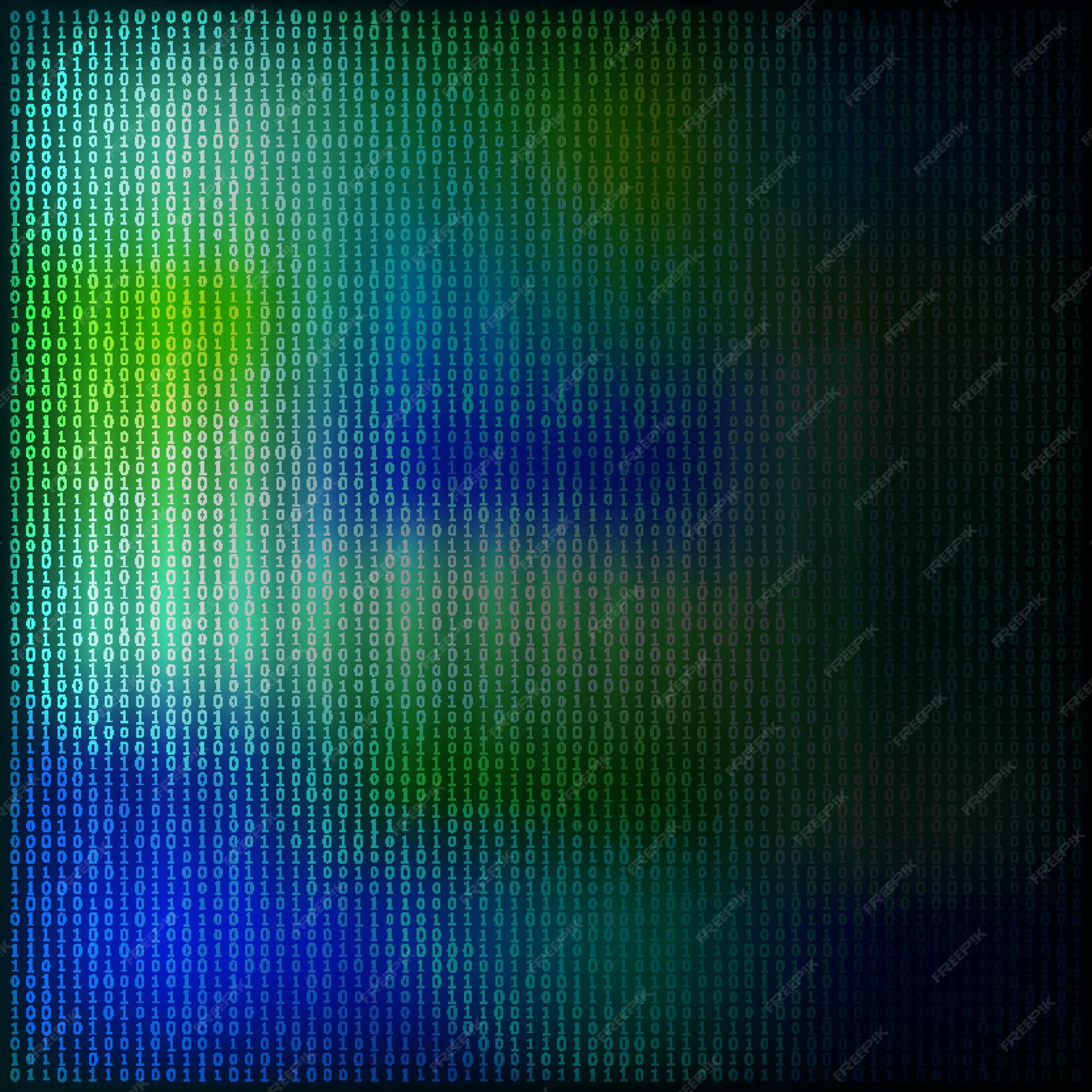 Premium Vector Design Elements Binary Computer Code Halftone Pattern Dark Background Vector