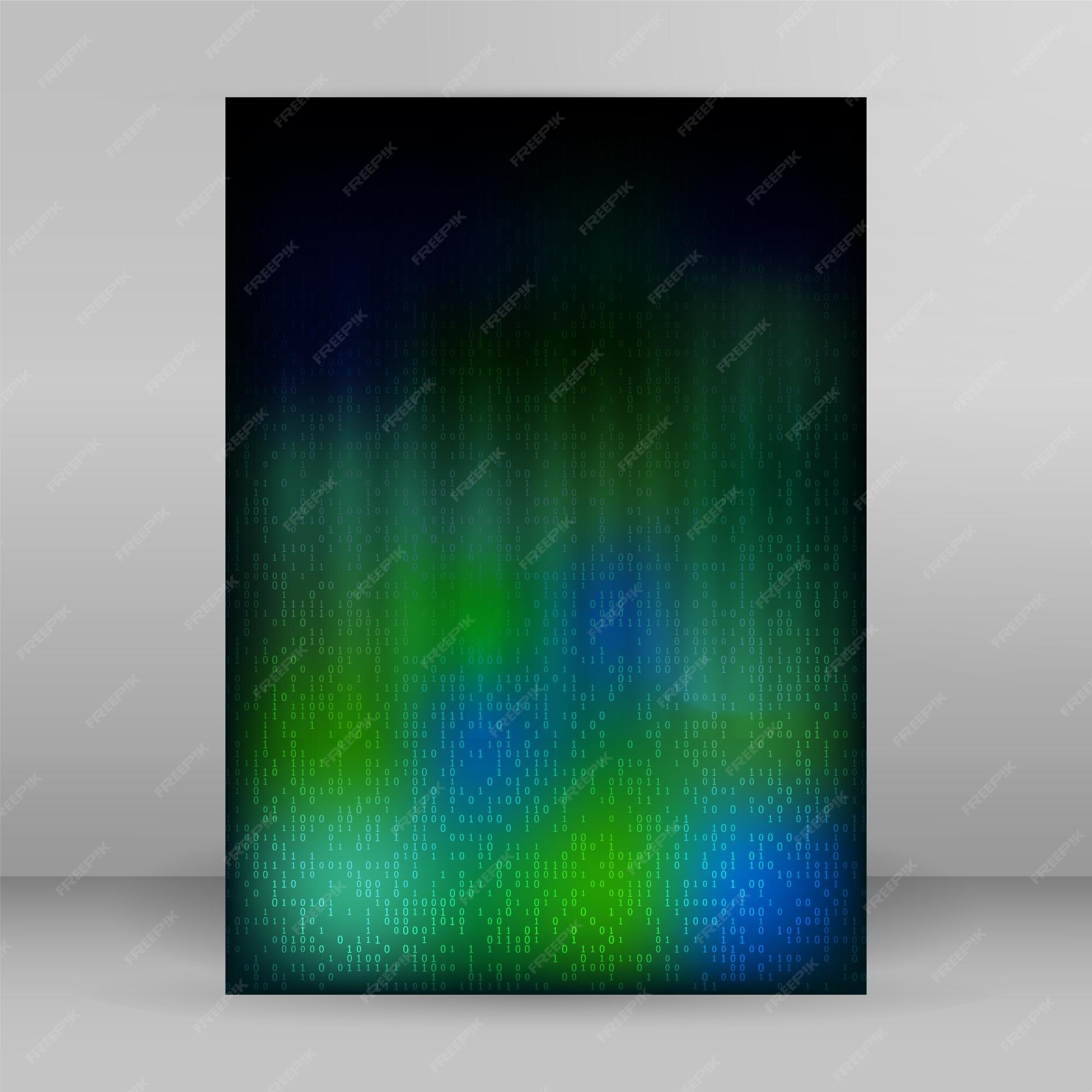 Premium Vector Design Elements Binary Computer Code Halftone Pattern Dark Background Vector