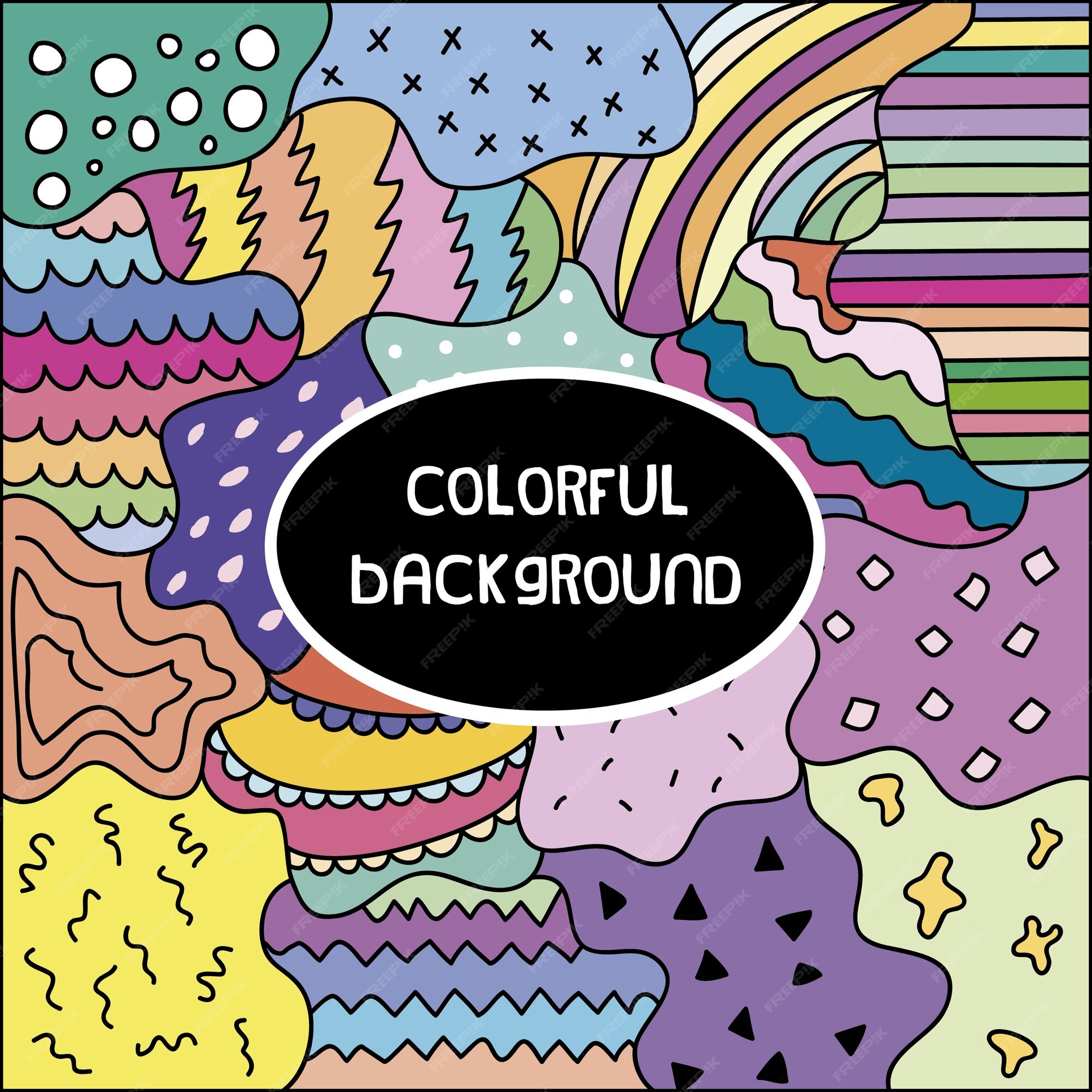 Premium Vector | Design of hand drawn colorful background Premium Vector | Design of hand drawn colorful background