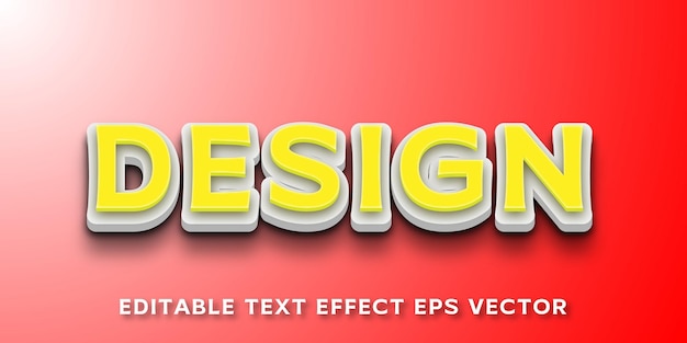 Premium Vector | Design yellow color editable 3d text effect eps vector Premium Vector | Design yellow color editable 3d text effect eps vector