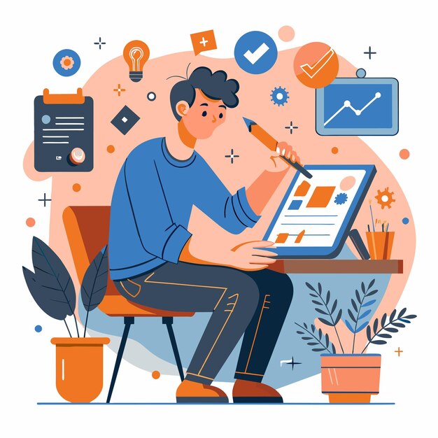 Designer Creating a Visually Appealing Mockup | Premium AI-generated vector Designer Creating a Visually Appealing Mockup | Premium AI-generated vector