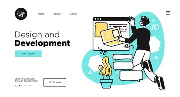 Premium Vector | Designing Developing and programming technologies ...