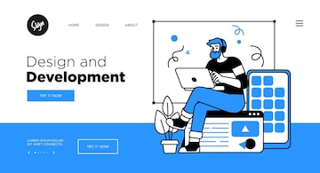 Premium Vector | Designing Developing and programming technologies ...