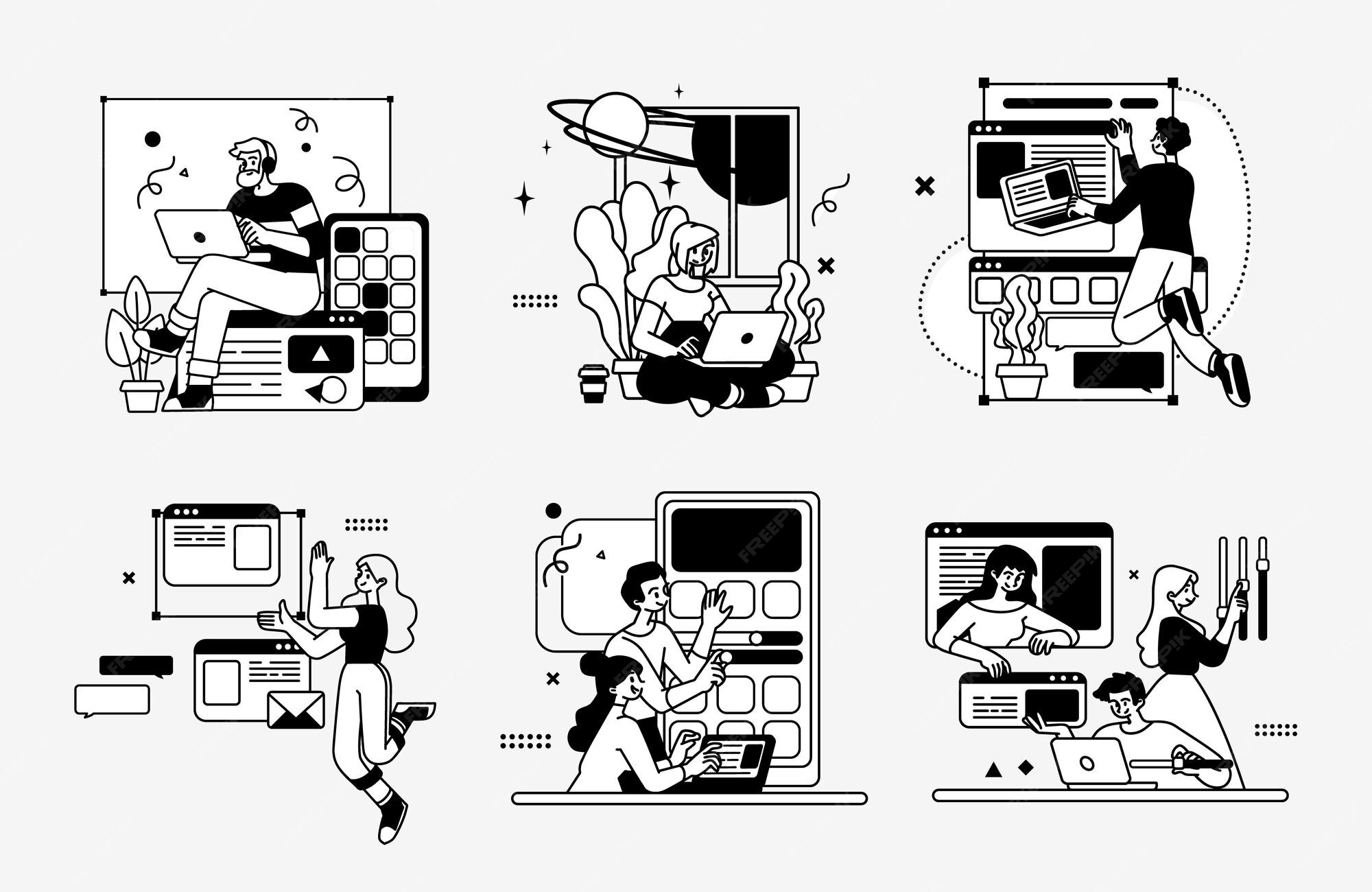 Premium Vector | Designing Developing and programming technologies ...