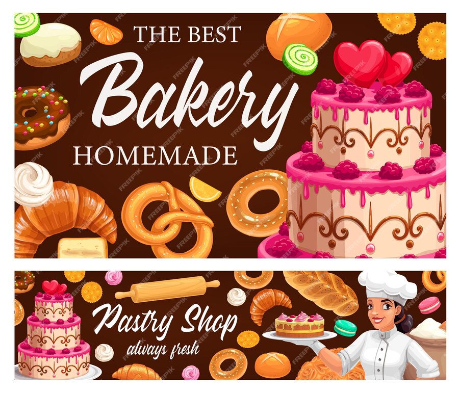 Premium Vector Desserts Cakes And Pastry Bakery Shop