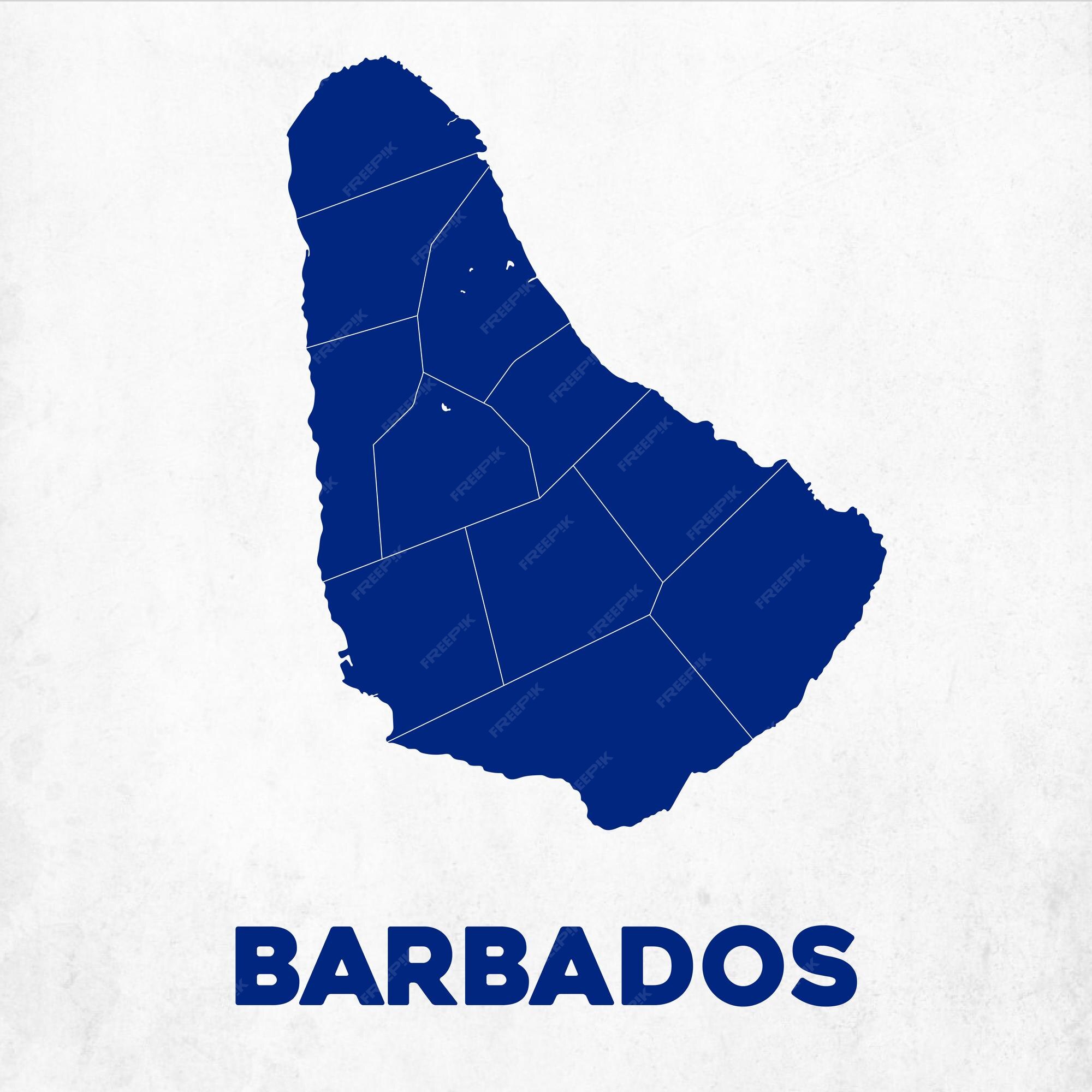 Premium Vector | Detailed barbados map Premium Vector | Detailed barbados map