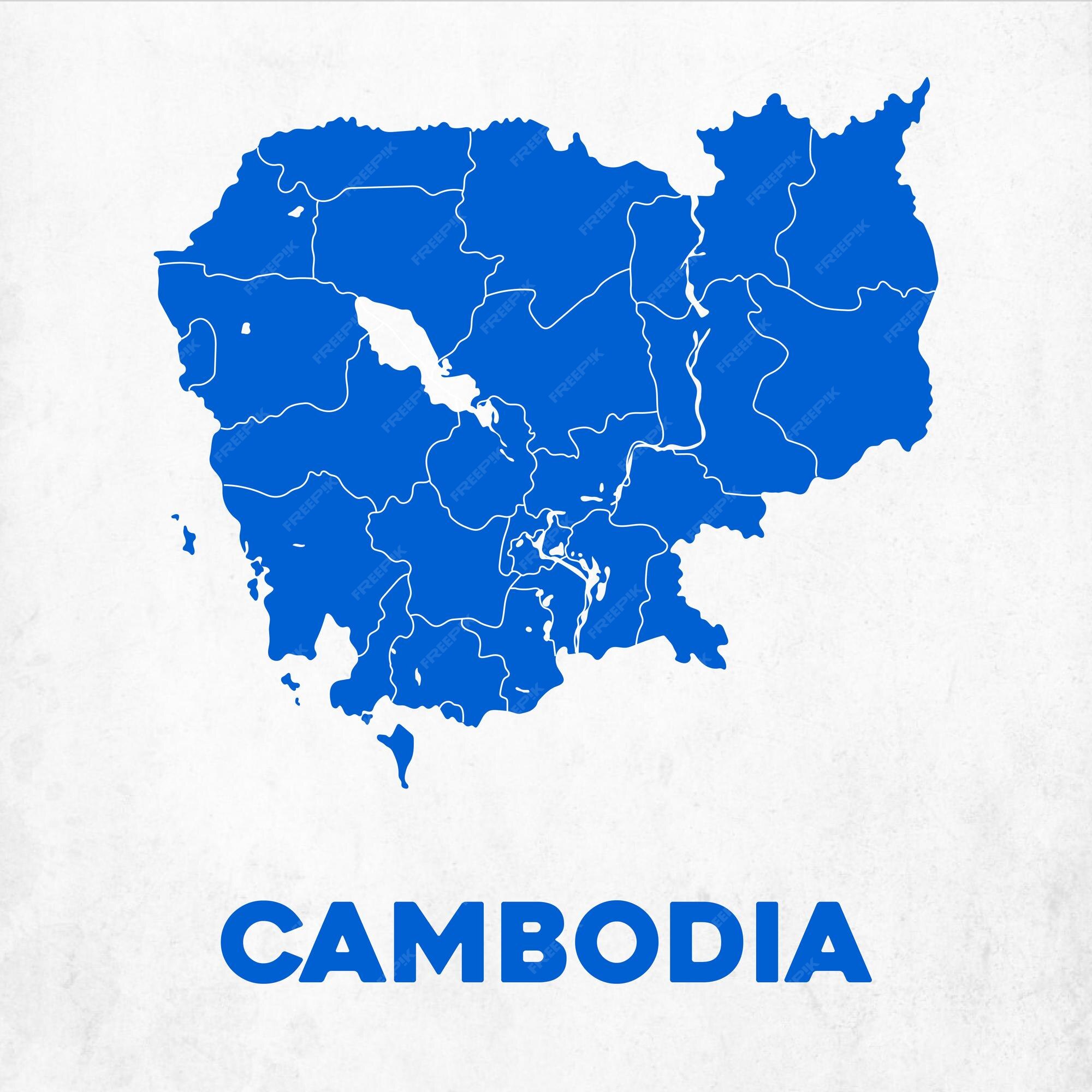Premium Vector | Detailed cambodia map Premium Vector | Detailed cambodia map