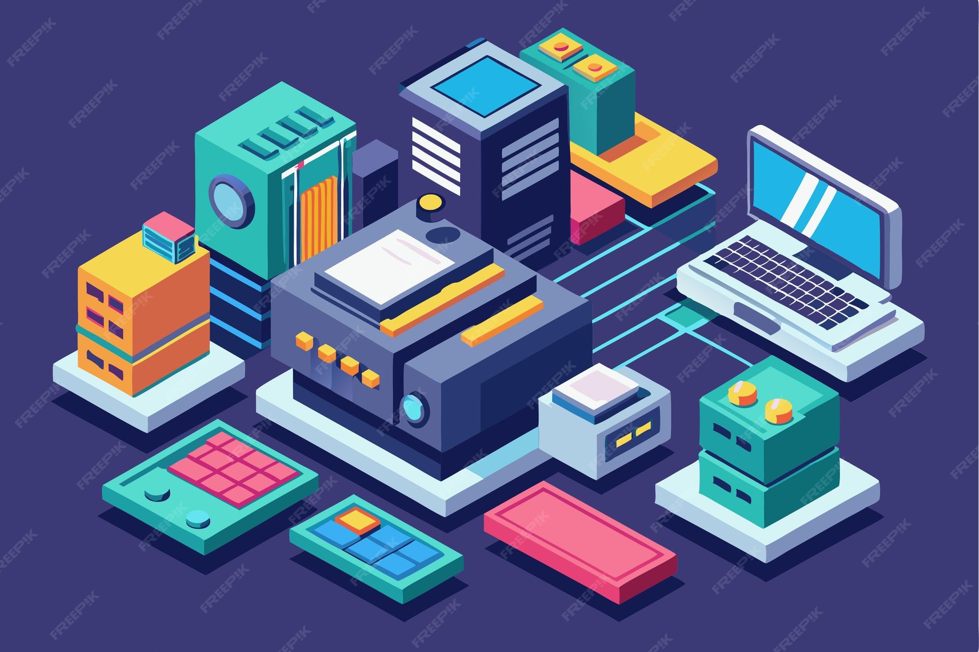 A Detailed Depiction Of A Dynamic Operating System Setup Featuring Various Computing Devices And