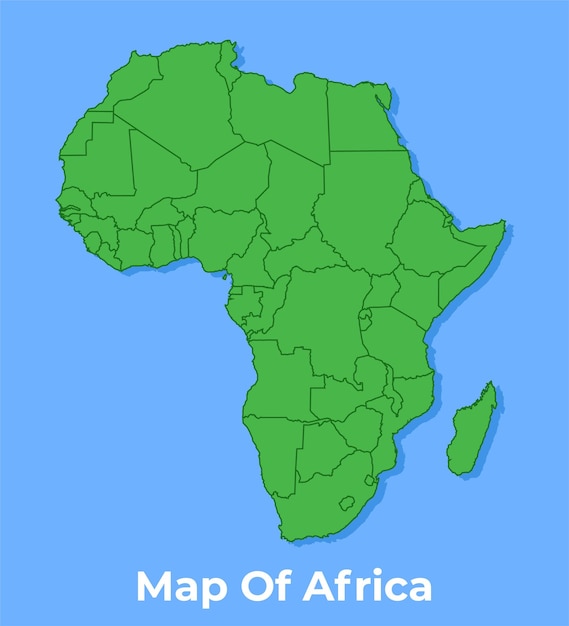 Premium Vector | Detailed map of Africa country in green vector ... Premium Vector | Detailed map of Africa country in green vector ...