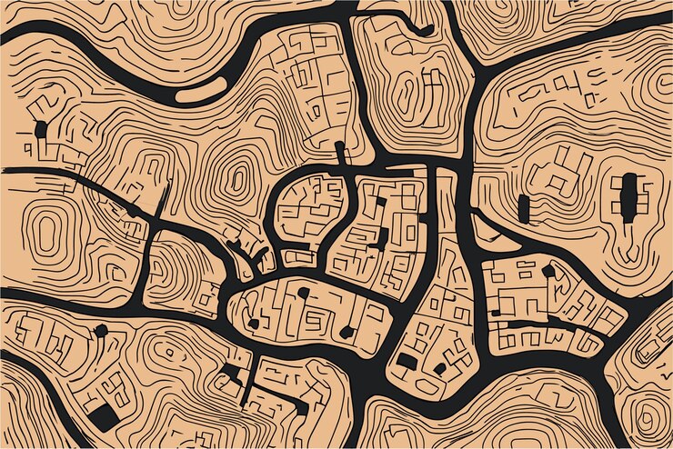 Detailed Topographic Map of Residential Area Contours | Premium AI ... Detailed Topographic Map of Residential Area Contours | Premium AI ...