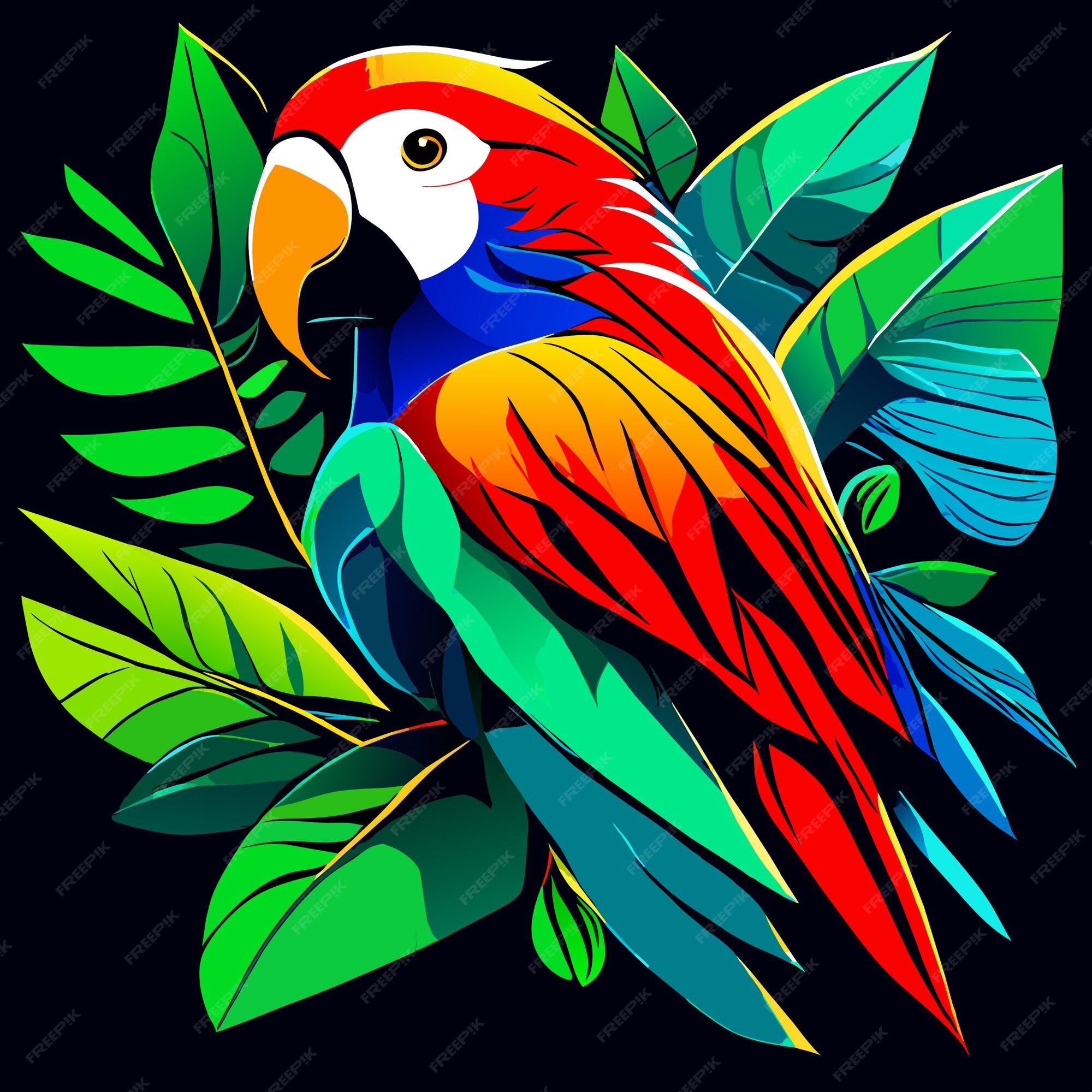 Premium Vector | Detailed vector parrot composition Premium Vector | Detailed vector parrot composition