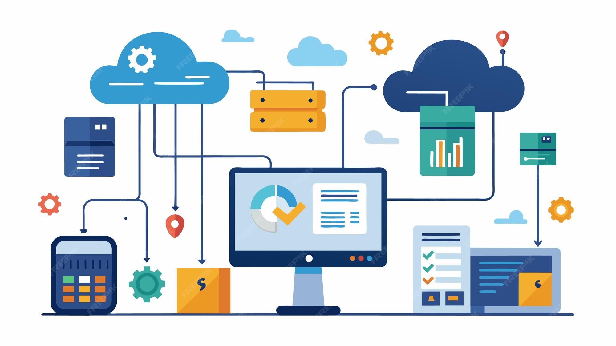 Premium Vector | A detailed view of a cloudbased quality control system ...