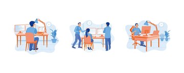 Premium Vector | Develop programming and coding technology the manager and team of programmers ...