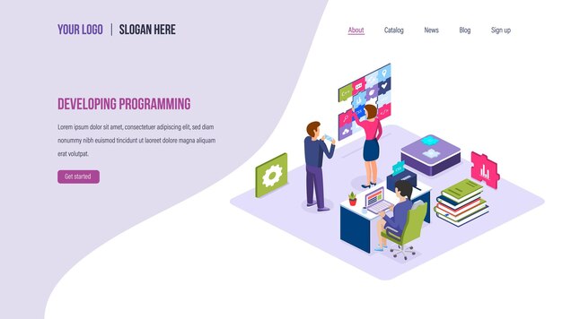 Premium Vector | Developing programming technology process of software development programming ...