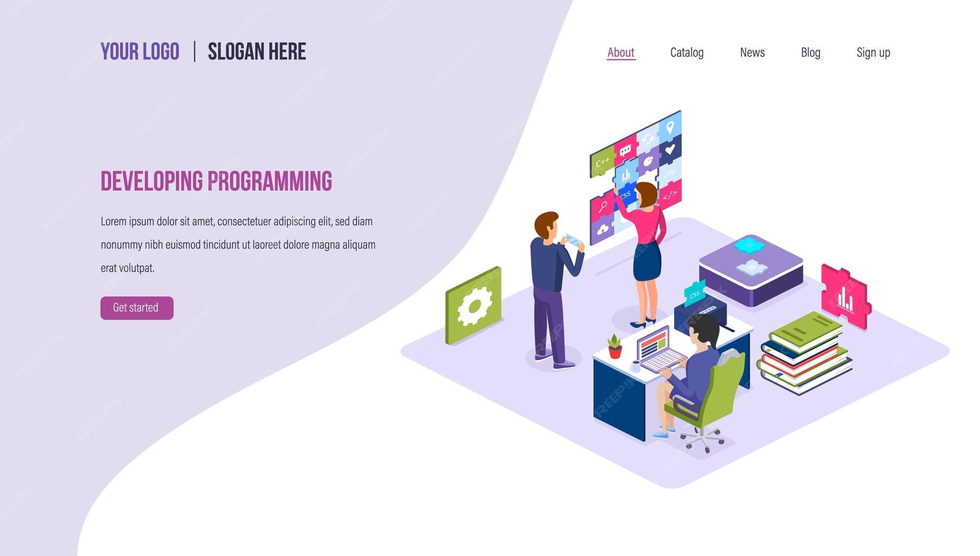 Premium Vector | Developing programming technology process of software development programming ...