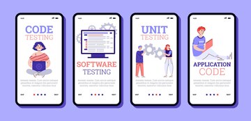 Premium Vector | Development programming and code testing of software ...