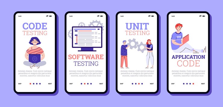 Premium Vector Development Programming And Code Testing Of Software