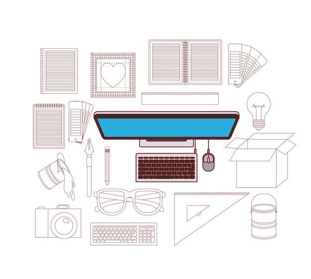 Premium Vector | Device desktop computer Premium Vector | Device desktop computer