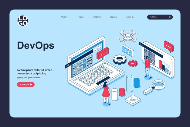 Isometric Programming Page Vectors & Illustrations for Free Download