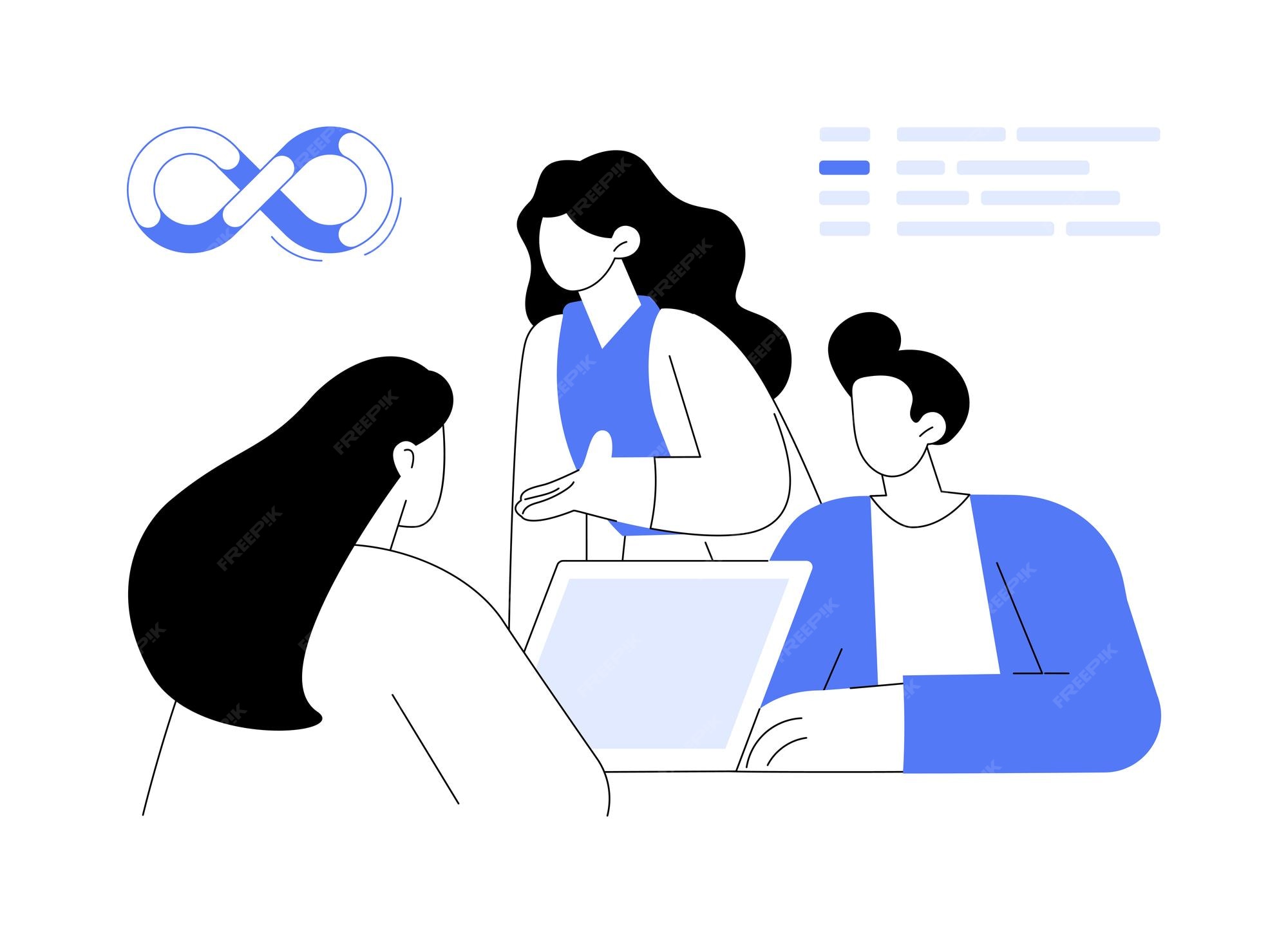 Premium Vector Devsecops Workflow Abstract Concept Vector Illustration Group Of Colleagues