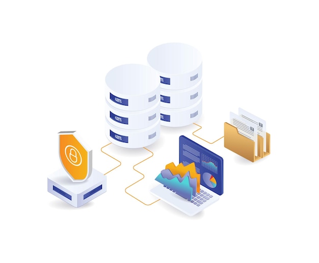 Premium Vector Diagnostic Analyst Server Database Security Cycle