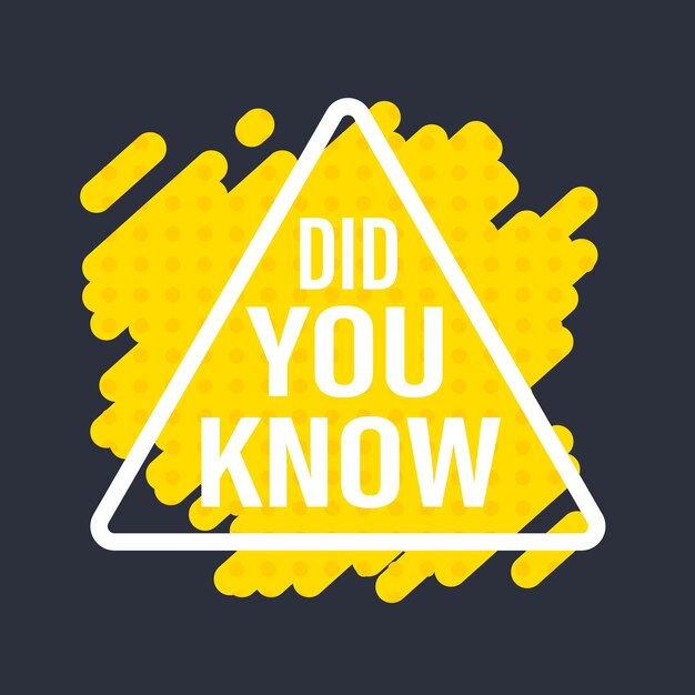 Premium Vector | Did You Know High Quality Vector Premium Vector | Did You Know High Quality Vector