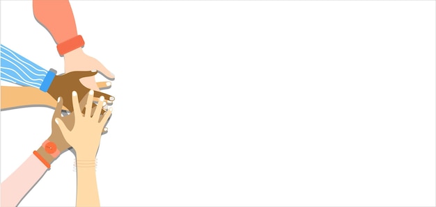 Premium Vector | Different but equal and diverse skins hands touching ... Premium Vector | Different but equal and diverse skins hands touching ...