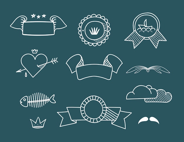 Premium Vector | Different sketch design elements Premium Vector | Different sketch design elements