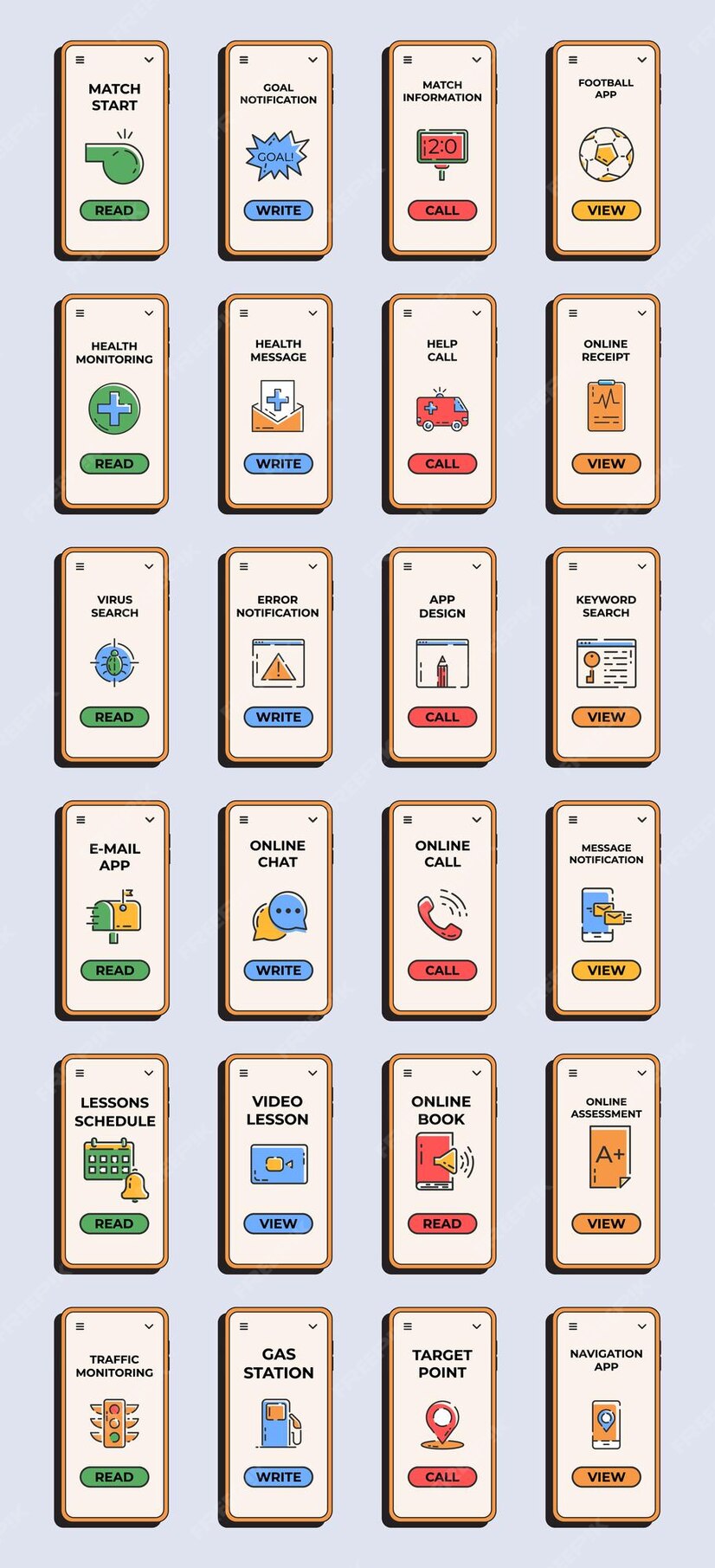 Premium Vector | Different UI UX GUI screens Different app and flat web ...