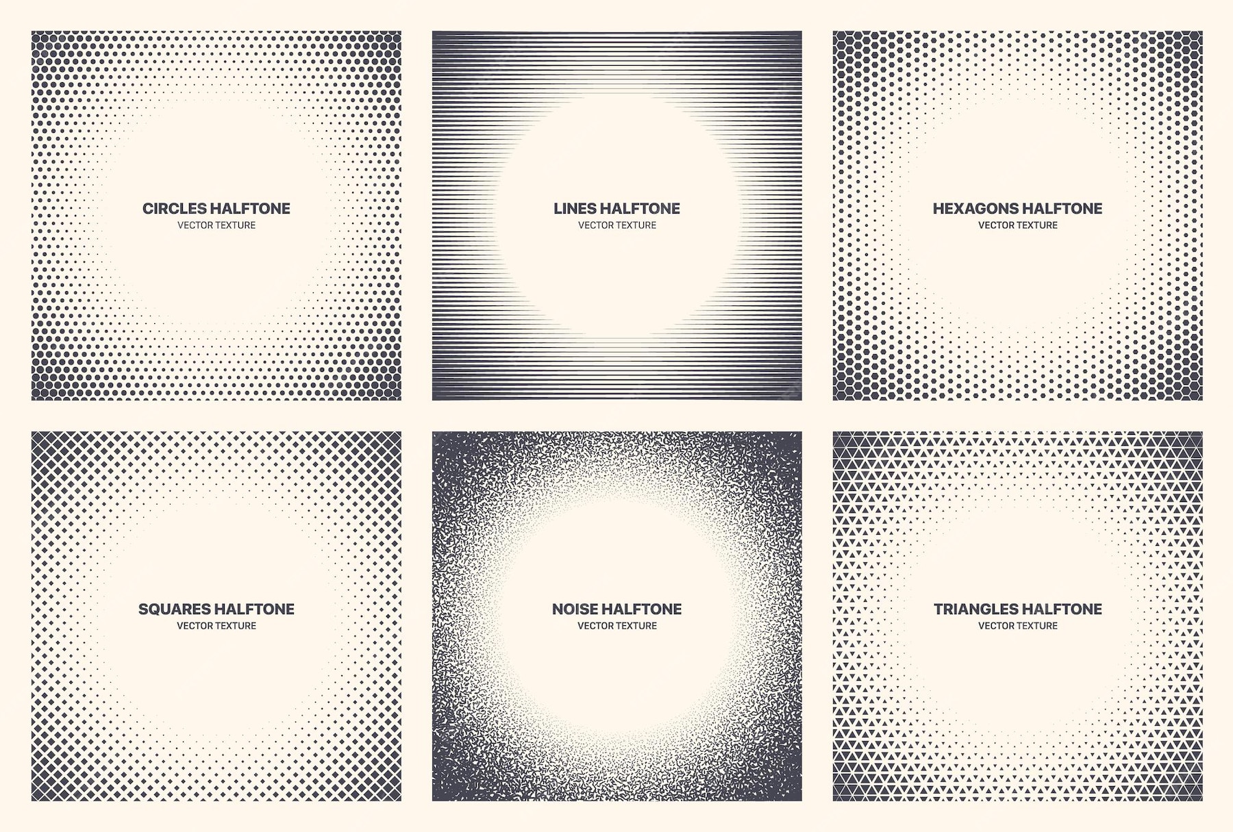 Premium Vector Different Variations Halftone Circle Frame Set Vector Abstract Geometric