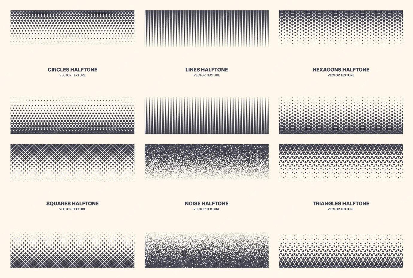 Premium Vector Different Variations Halftone Pattern Set Vector Abstract Geometric Border