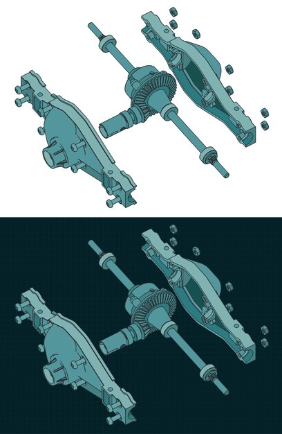 Premium Vector | Differential isometric color drawings Premium Vector | Differential isometric color drawings