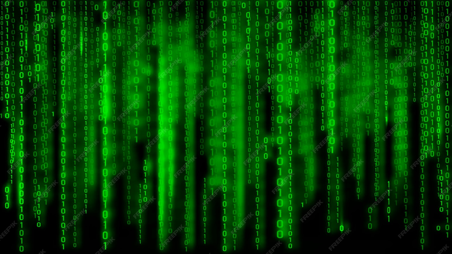 Premium Vector | Digital background green matrix Binary computer code ...