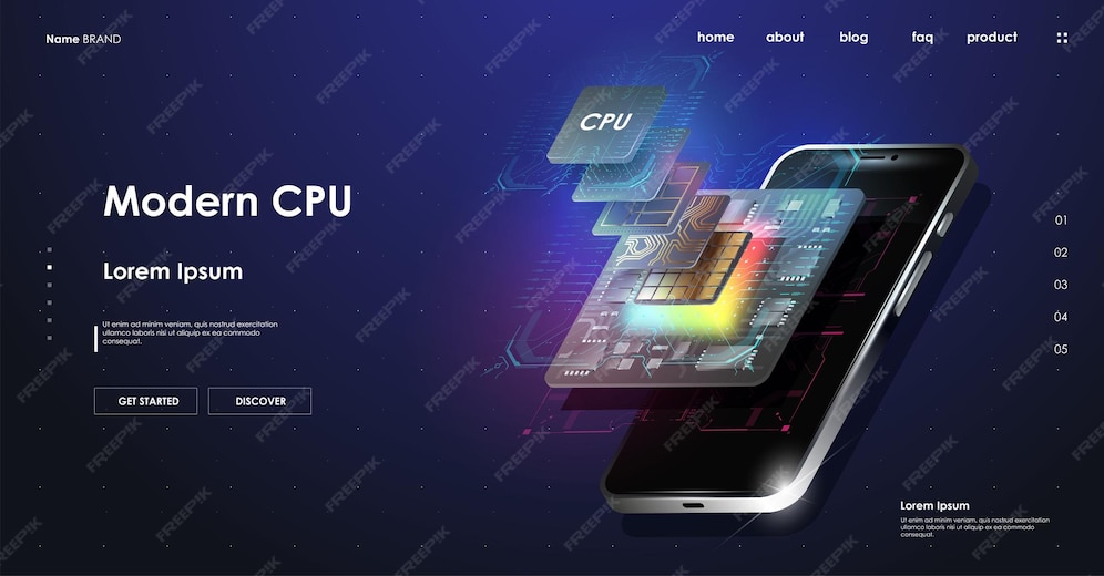 Premium Vector | Digital chip with HUD elements Tech Futuristic ...