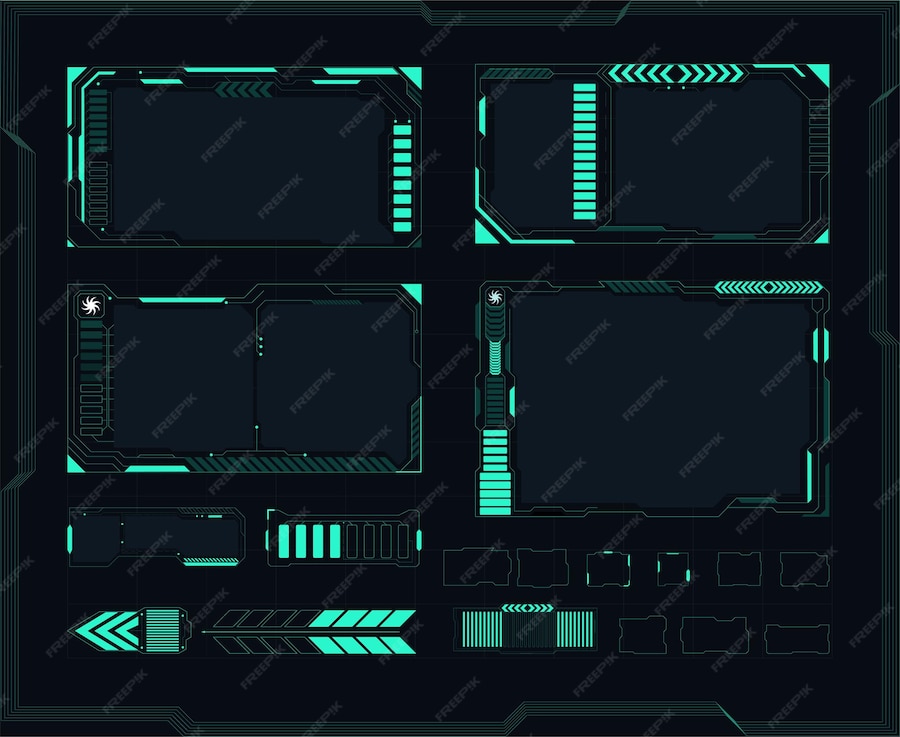 Premium Vector | Digital elements for futuristic UI UX and GUI projects ...