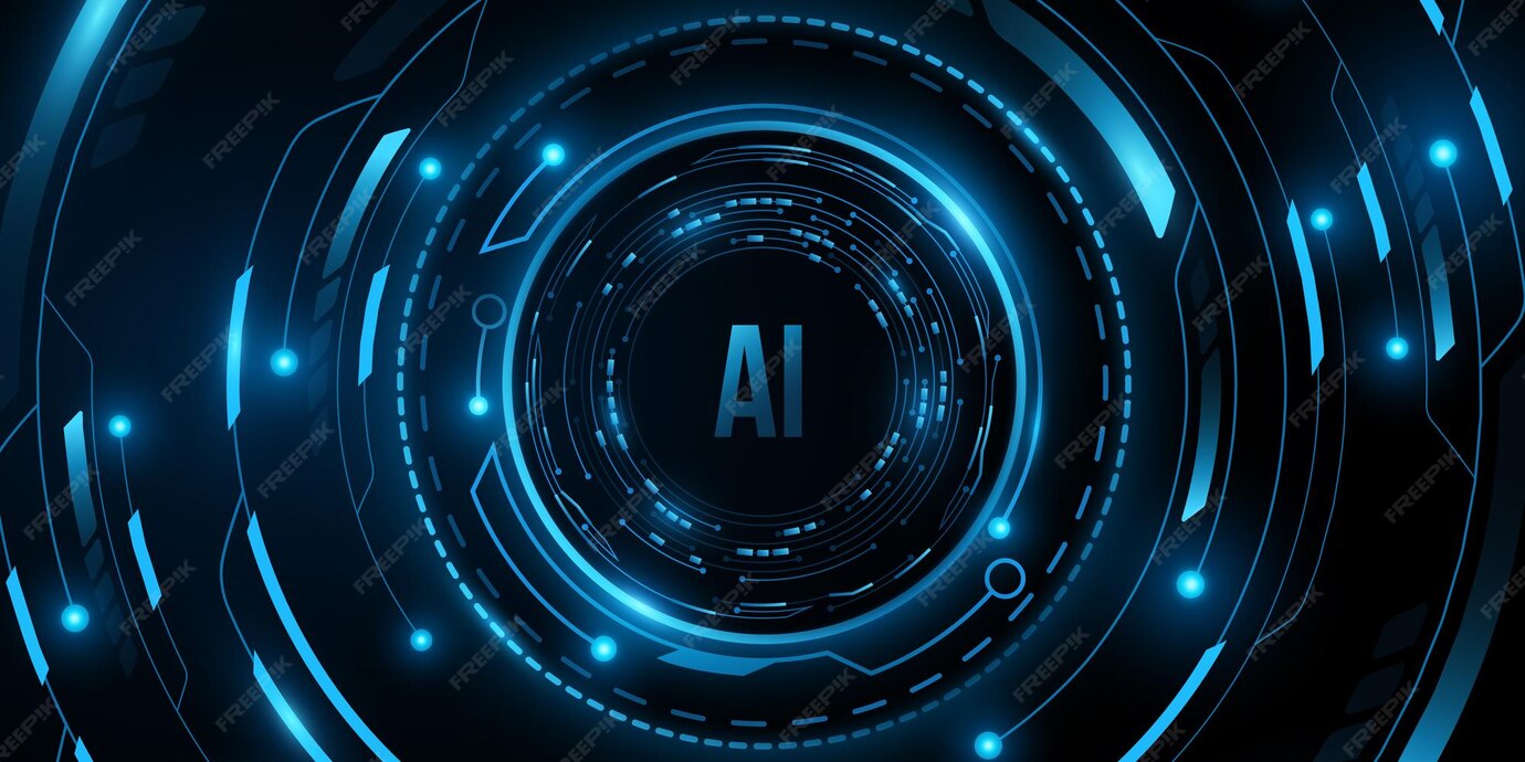 디지털 빛나는 Hud 원 인공 지능 배경 프로젝트를 위한 사이버 회로 기판 Gui 및 Ui 디자인을 갖춘 미래형 가상 대시보드 디스플레이 벡터 그림 Eps 10 프리미엄 벡터