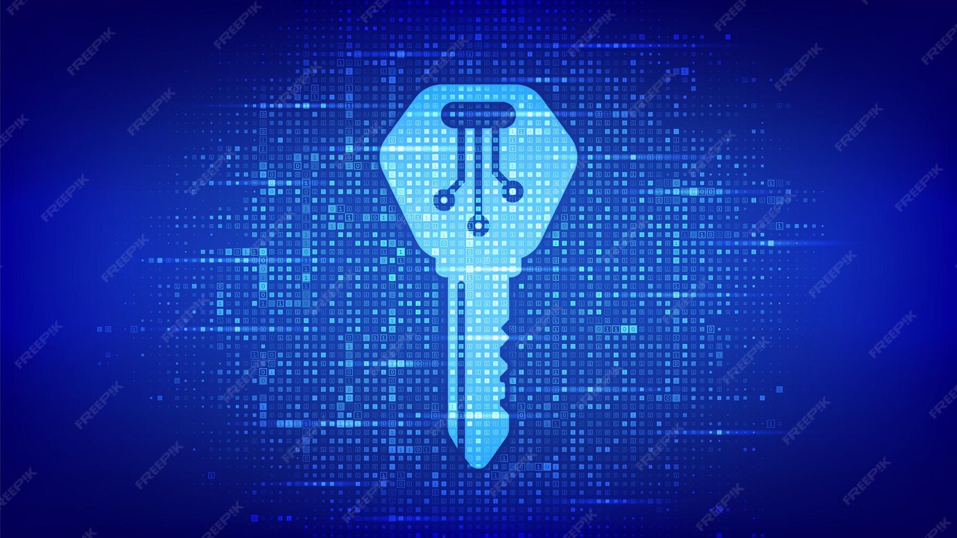 Premium Vector | Digital key. electronic key icon made with binary code. cyber security and ...