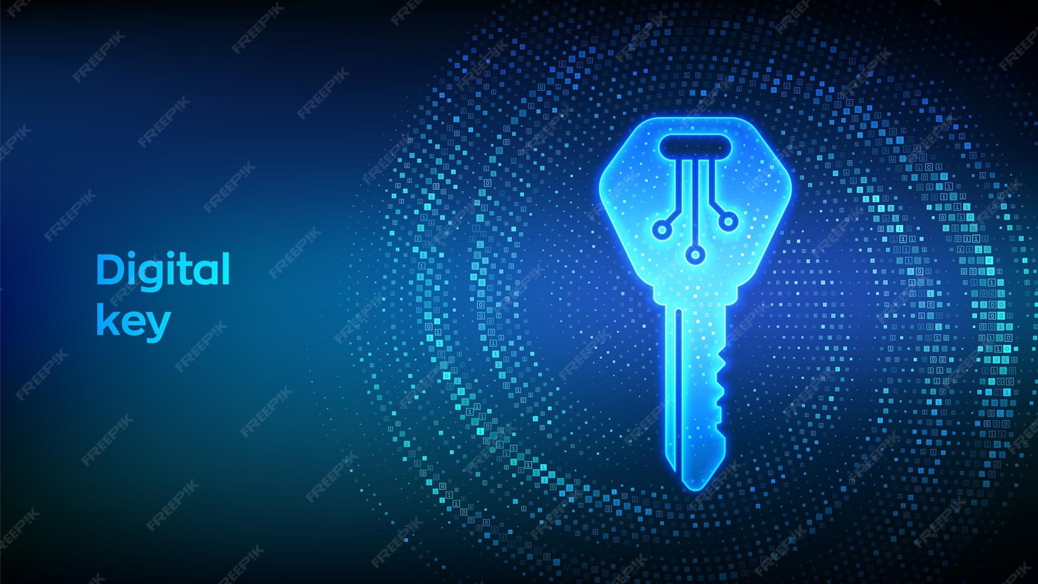 Premium Vector | Digital key Electronic key icon made with binary code Cyber security and access ...
